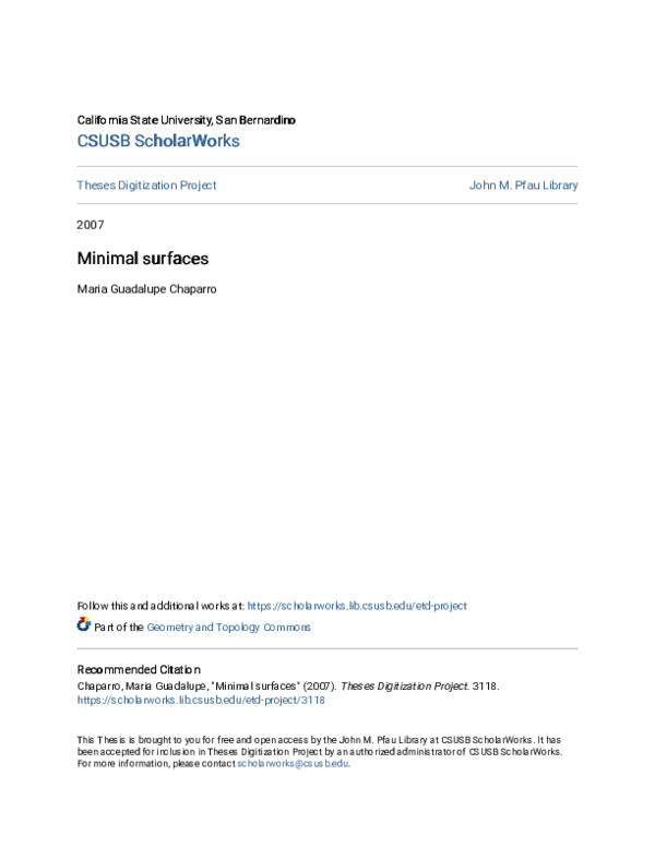 (PDF) Minimal surfaces