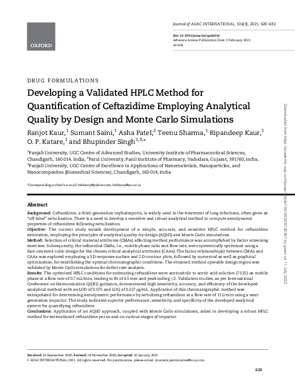 (PDF) Developing a Validated HPLC Method for Quantification of ...