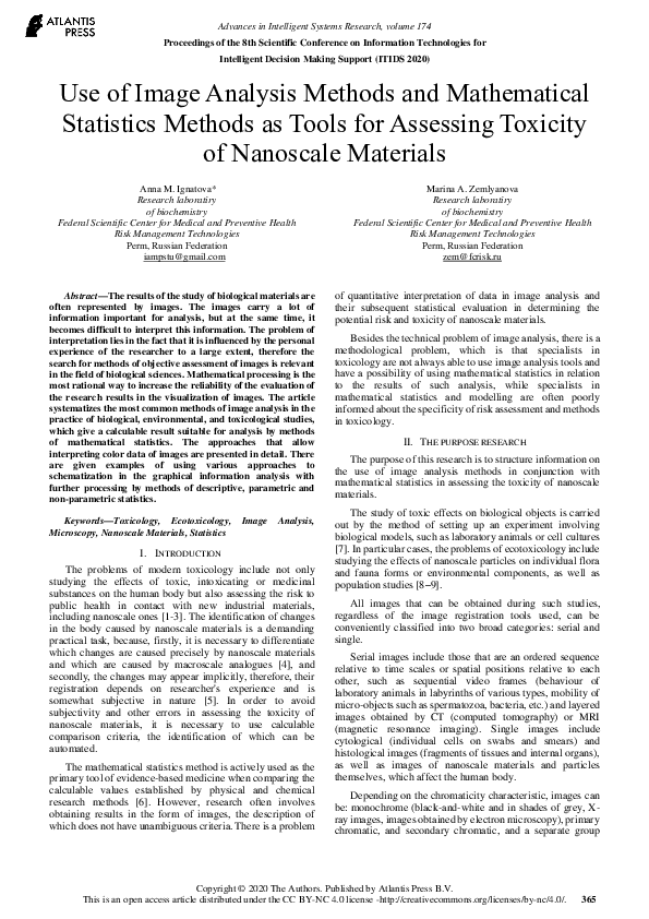 (PDF) Use of Image Analysis Methods and Mathematical Statistics Methods as Tools for Assessing ...