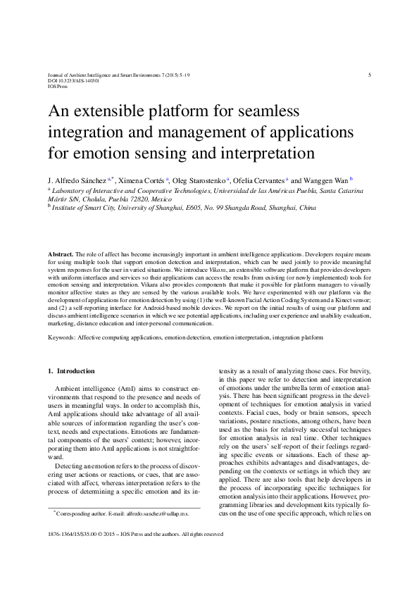 (PDF) An extensible platform for seamless integration and management of ...