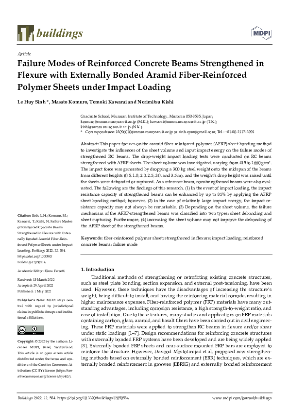(PDF) Failure Modes of Reinforced Concrete Beams Strengthened in Flexure with Externally Bonded ...