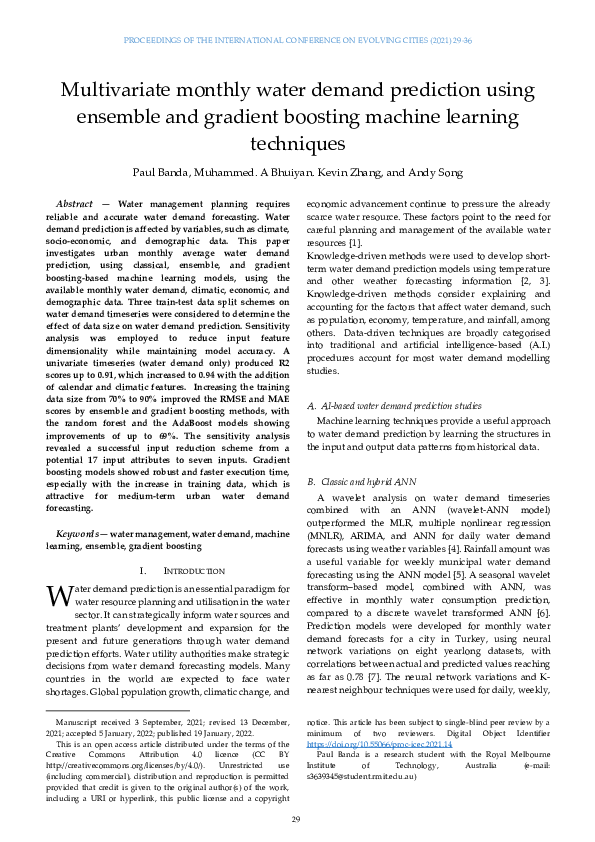 (PDF) Multivariate monthly water demand prediction using ensemble and gradient boosting machine ...
