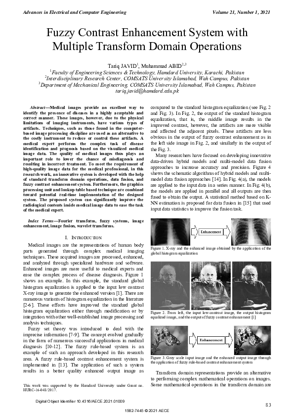 Pdf Fuzzy Contrast Enhancement System With Multiple Transform Domain Operations