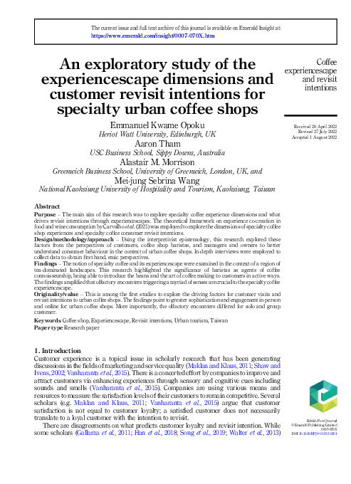 (PDF) An exploratory study of the experiencescape dimensions and ...