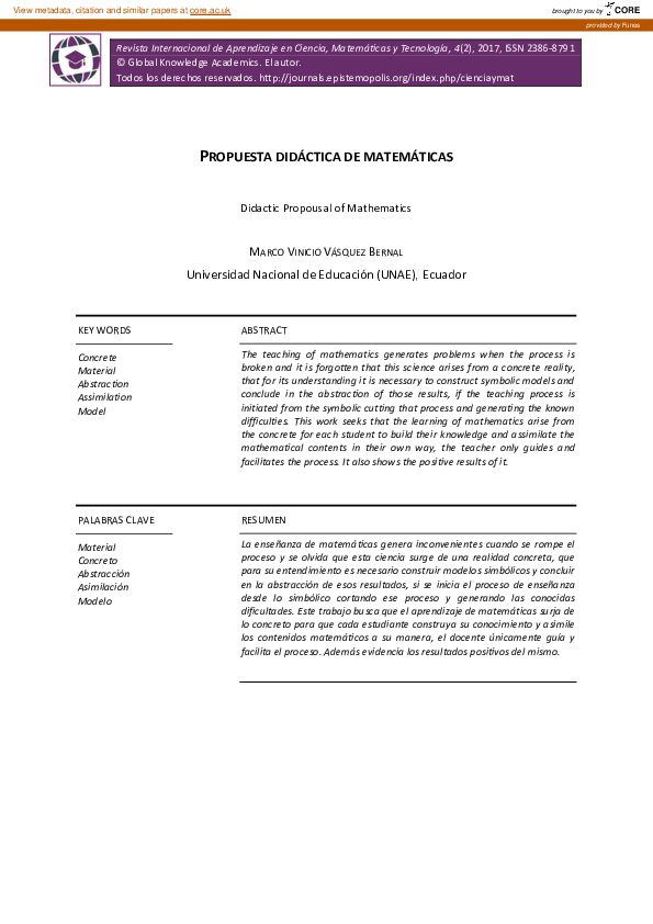 (PDF) Propuesta didáctica de matemáticas