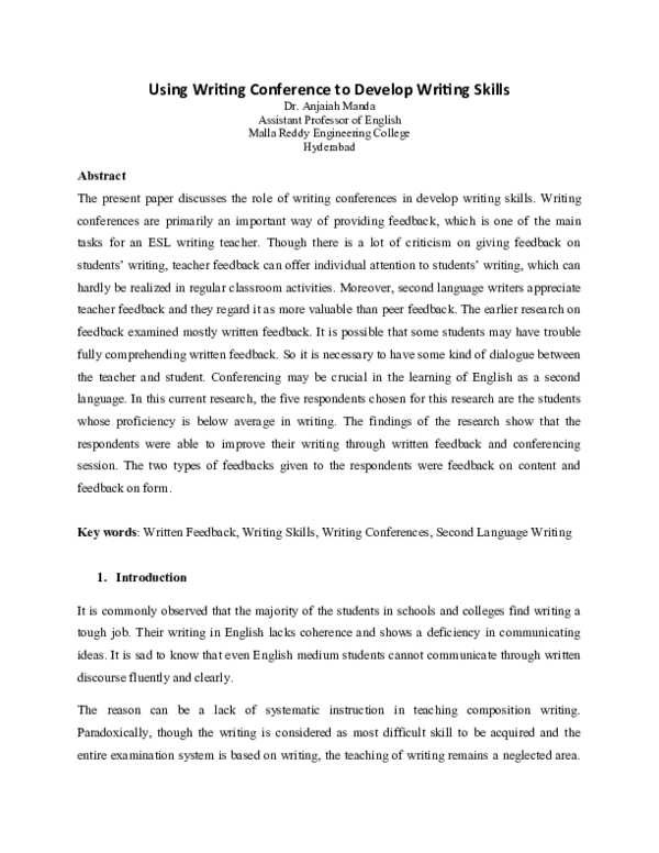 (DOC) Using Writing Conference to Develop Writing Skills