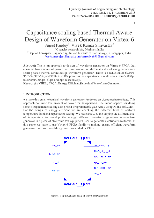 (PDF) Capacitance scaling based Thermal Aware Design of Waveform ... (PDF) Capacitance scaling based Thermal Aware Design of Waveform ...