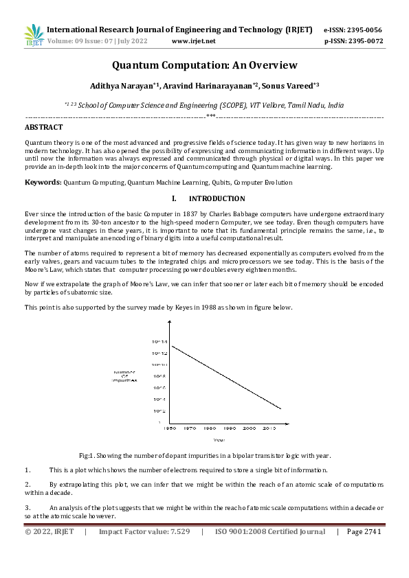 (PDF) Quantum Computation: An Overview