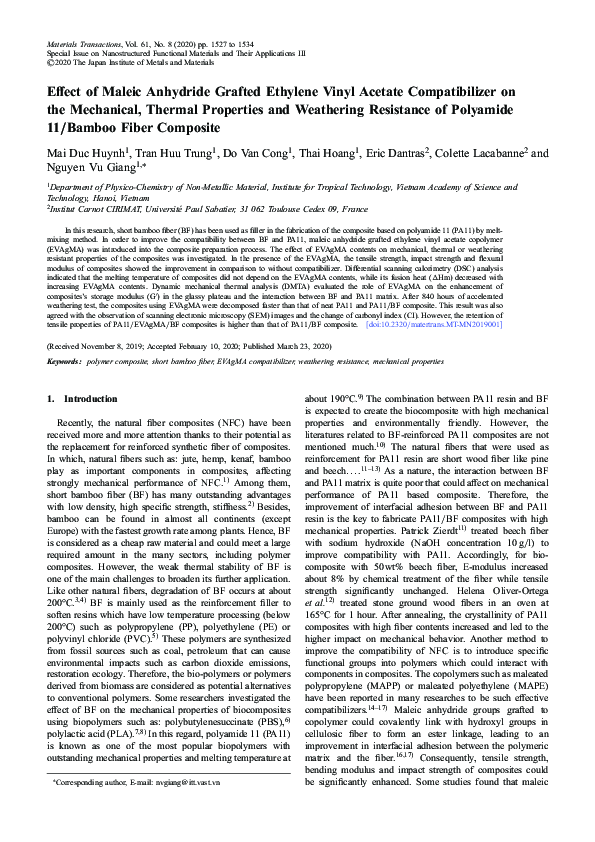 (PDF) Effect of Maleic Anhydride Grafted Ethylene Vinyl Acetate ...