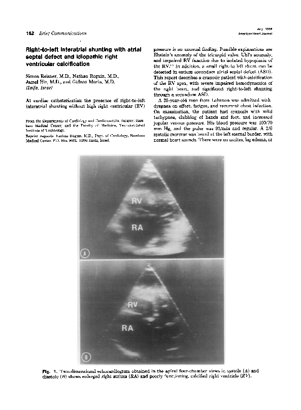 (PDF) Right-to-left interatrial shunting with atrial septal defect and ...