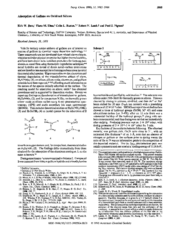 (PDF) Adsorption of gallane on oxidized silicon | Colin Raston ...