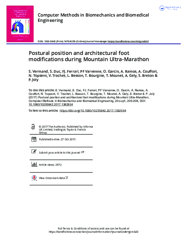 (PDF) Postural position and architectural foot modifications during ...