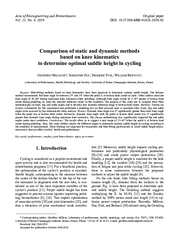 (PDF) Comparison of static and dynamic methods based on knee kinematics ...