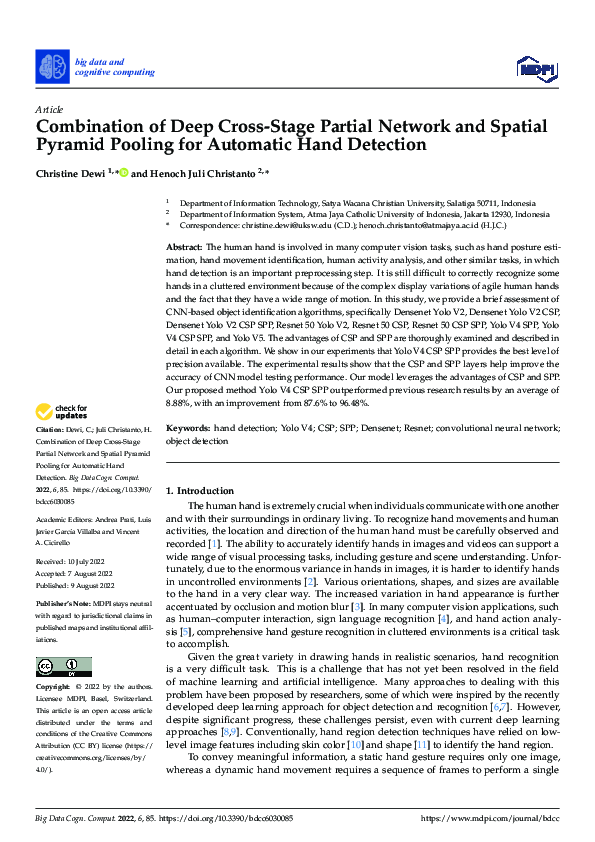 (PDF) Combination of Deep Cross-Stage Partial Network and Spatial ...