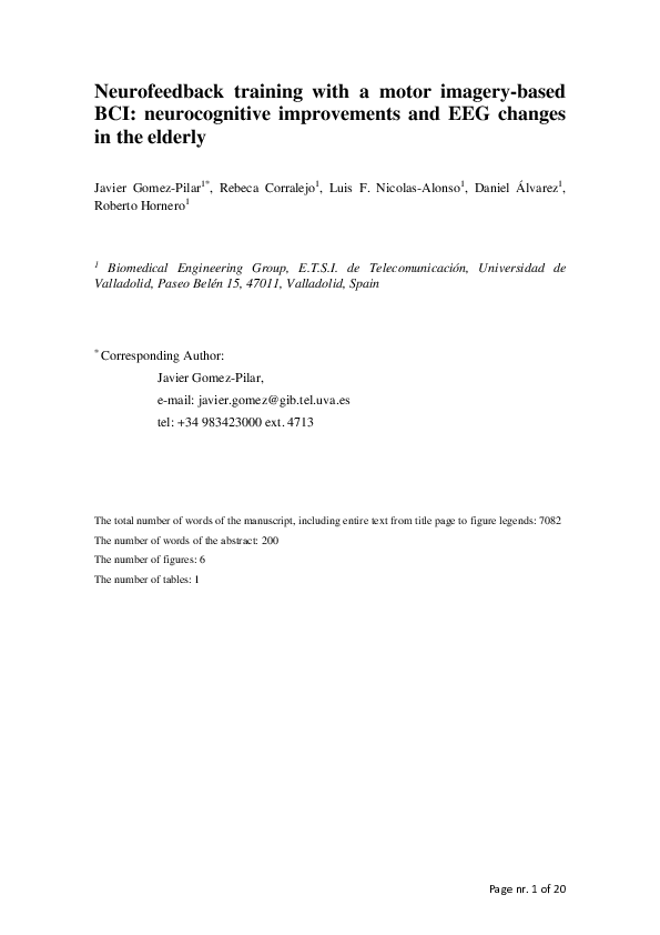 (PDF) Neurofeedback training with a motor imagery-based BCI ...