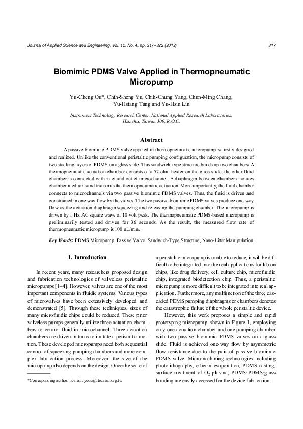 (PDF) A passive biomimic PDMS valve applied in thermopneumatic ...