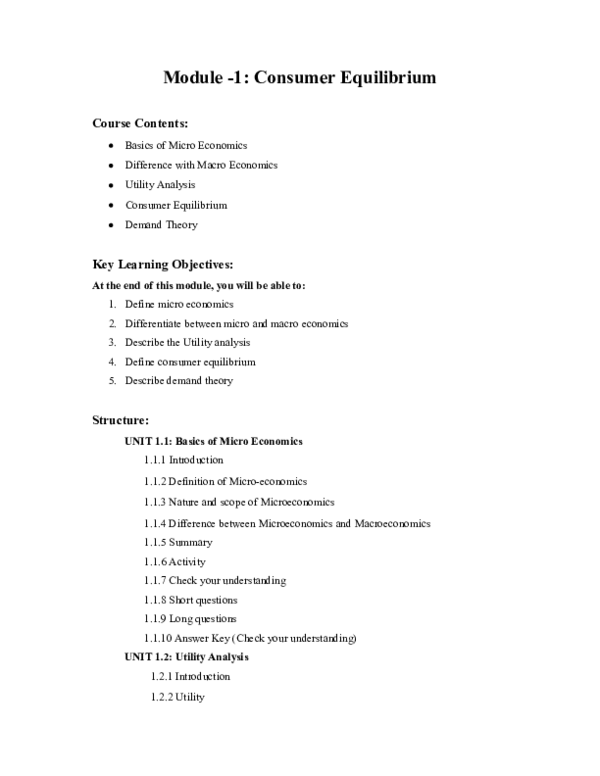 (PDF) Module -1: Consumer Equilibrium