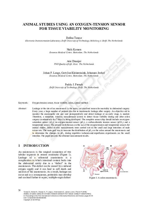(PDF) Animal Studies Using an Oxygen-Tension Sensor for Tissue ...