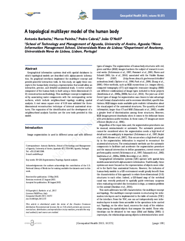 (PDF) A topological multilayer model of the human body