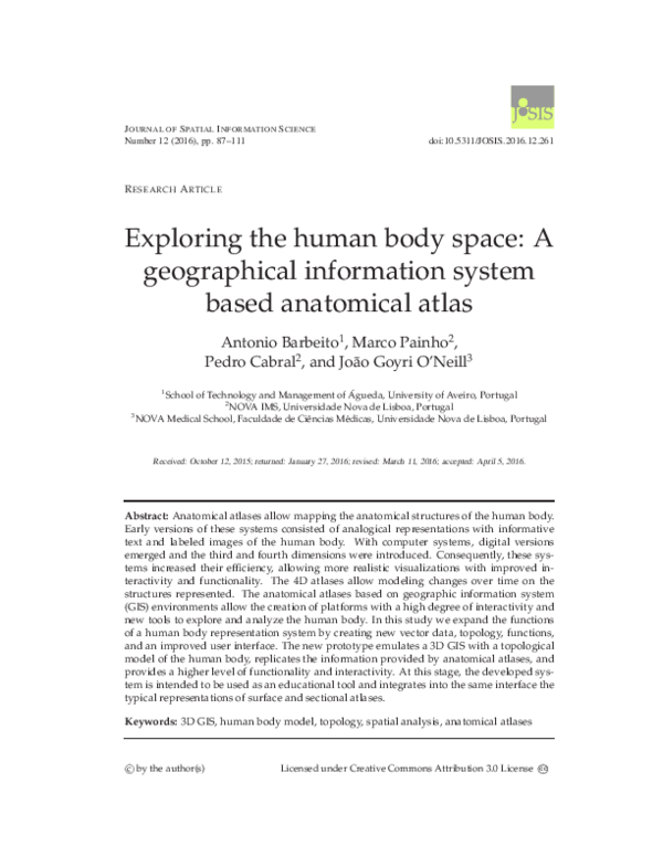 (PDF) Exploring the human body space: A geographical information system ...