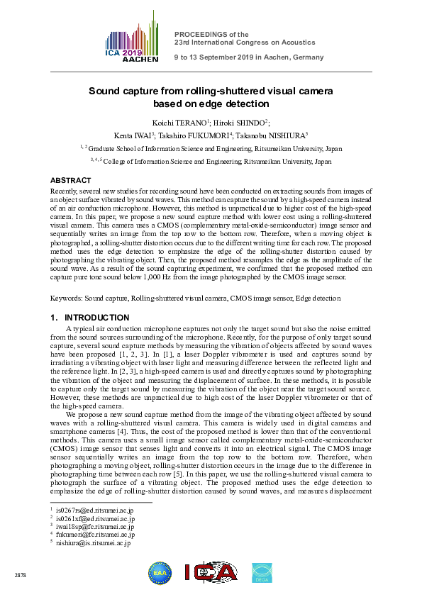 (PDF) Sound Capture from Rolling-shuttered Visual Camera Based on Edge ...