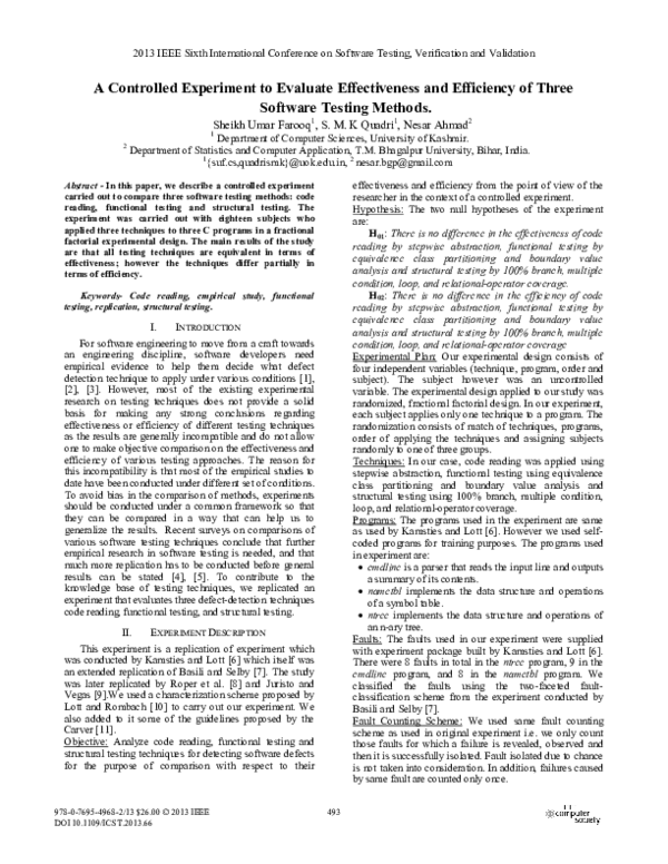 Pdf A Controlled Experiment To Evaluate Effectiveness And Efficiency