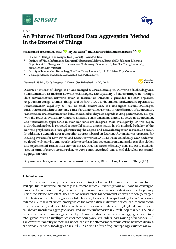 (PDF) An Enhanced Distributed Data Aggregation Method in the Internet of Things