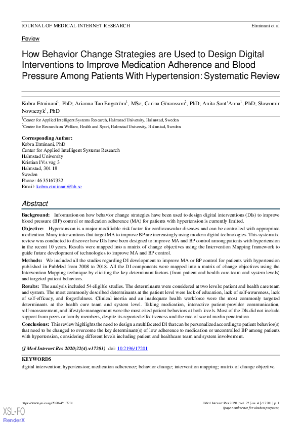 (PDF) How Behavior Change Strategies are used to Design Digital Interventions for Improving ...