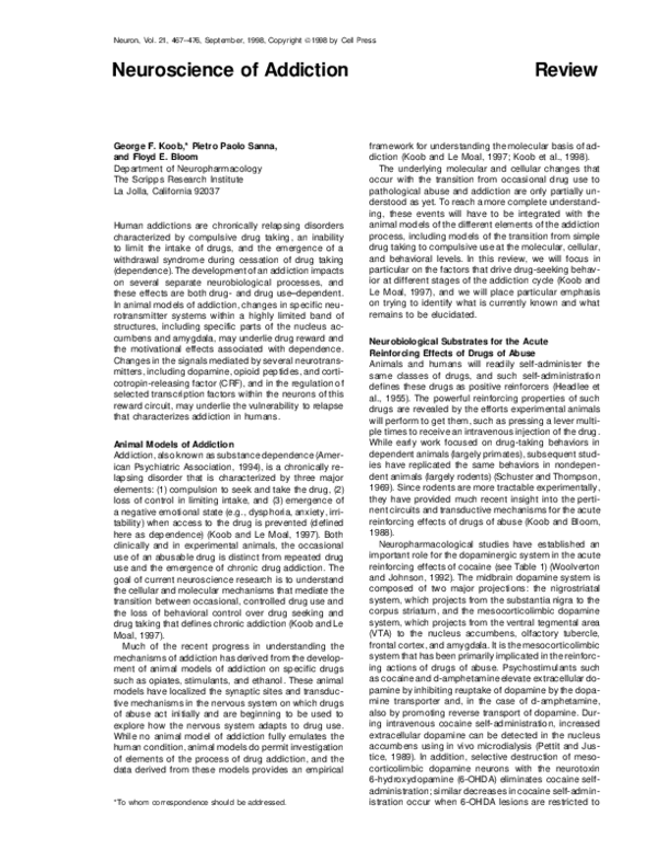 (PDF) Neuroscience of Addiction