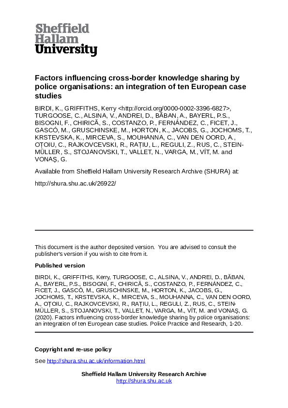 (PDF) Factors influencing cross-border knowledge sharing by police ...