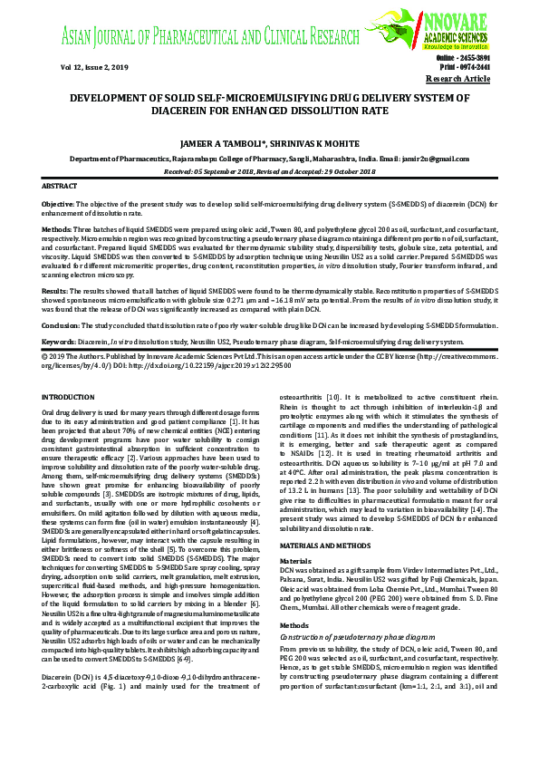 (PDF) Development of a solid self-microemulsifying drug delivery system ...