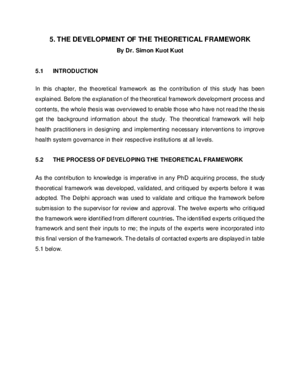 (PDF) 5. THE DEVELOPMENT OF THE THEORETICAL FRAMEWORK