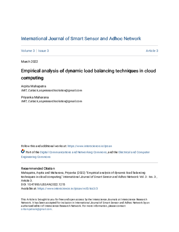 (PDF) Empirical analysis of dynamic load balancing techniques in cloud ...