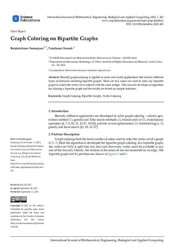 (PDF) Graph Coloring on Bipartite Graphs