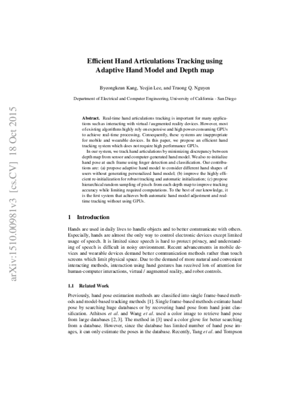 (PDF) Efficient Hand Articulations Tracking Using Adaptive Hand Model ... (PDF) Efficient Hand Articulations Tracking Using Adaptive Hand Model ...