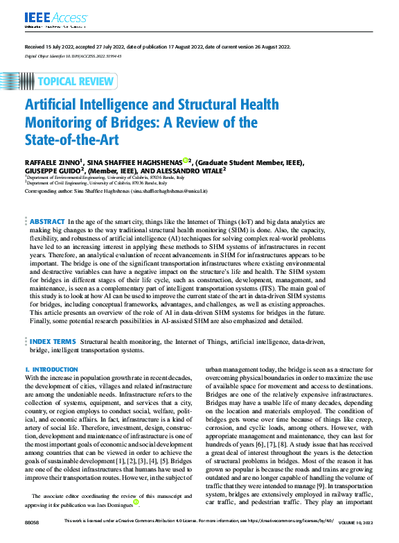 (PDF) Artificial Intelligence and Structural Health Monitoring of ...