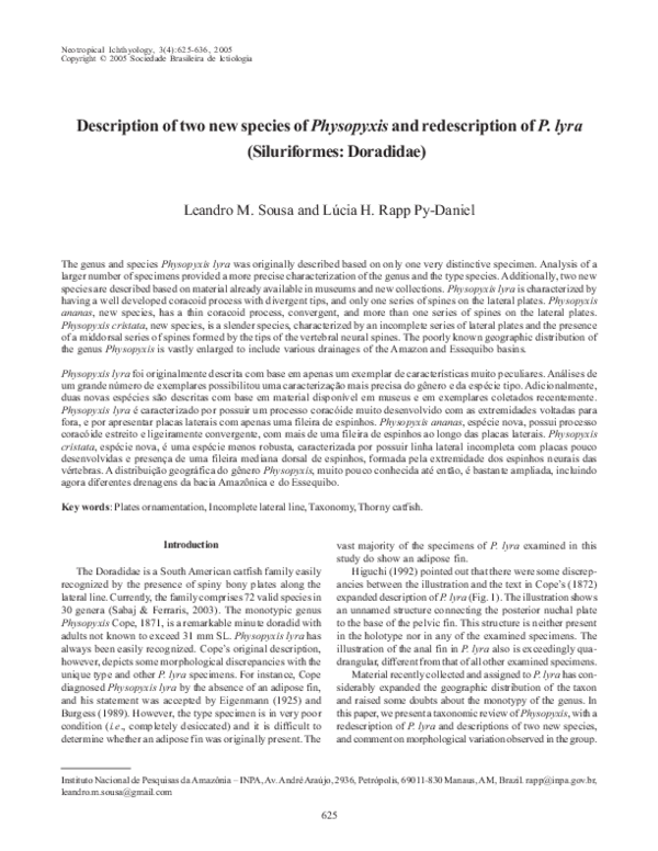 (PDF) Description of two new species of Physopyxis and redescription of ...