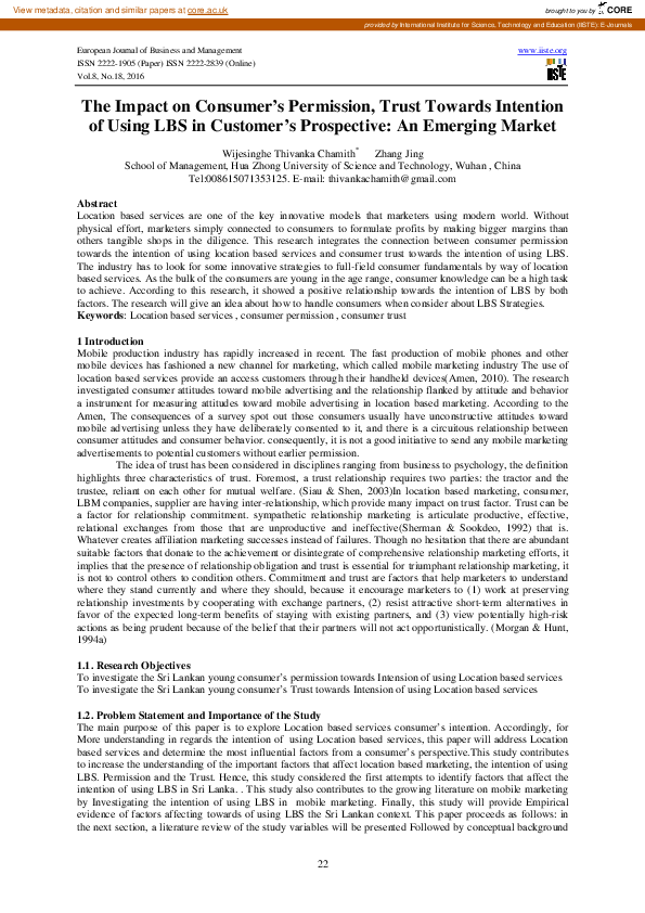 (PDF) The Impact on Consumer’s Permission, Trust Towards Intention of ...