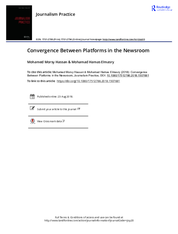 (PDF) Convergence Between Platforms in the Newsroom