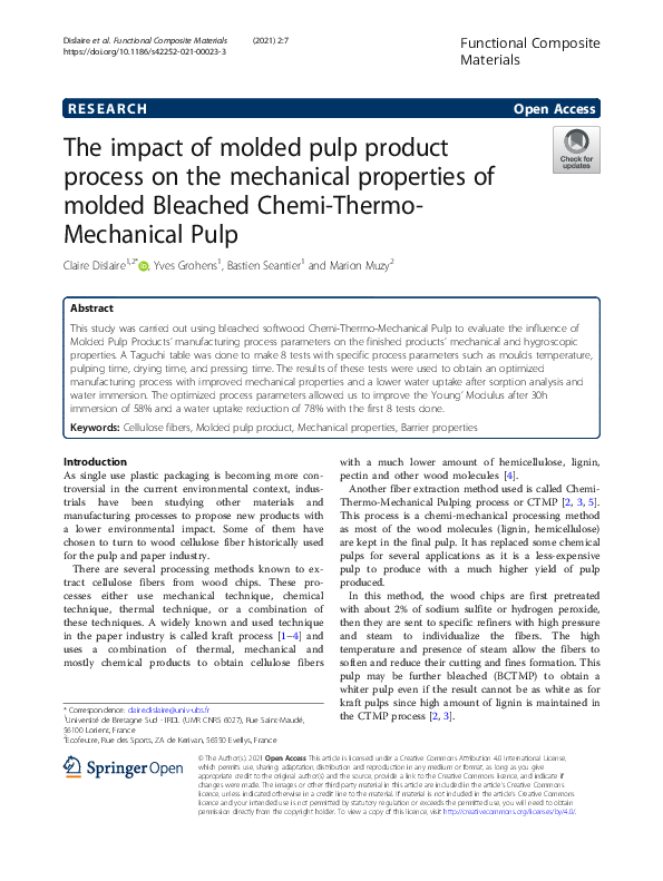 (PDF) The impact of molded pulp product process on the mechanical ...