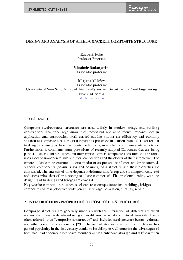 (PDF) Design and Analysis of Steel-Concrete Composite STR Ucture