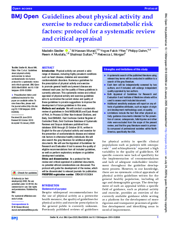 (PDF) Guidelines about physical activity and exercise to reduce cardiometabolic risk factors ...