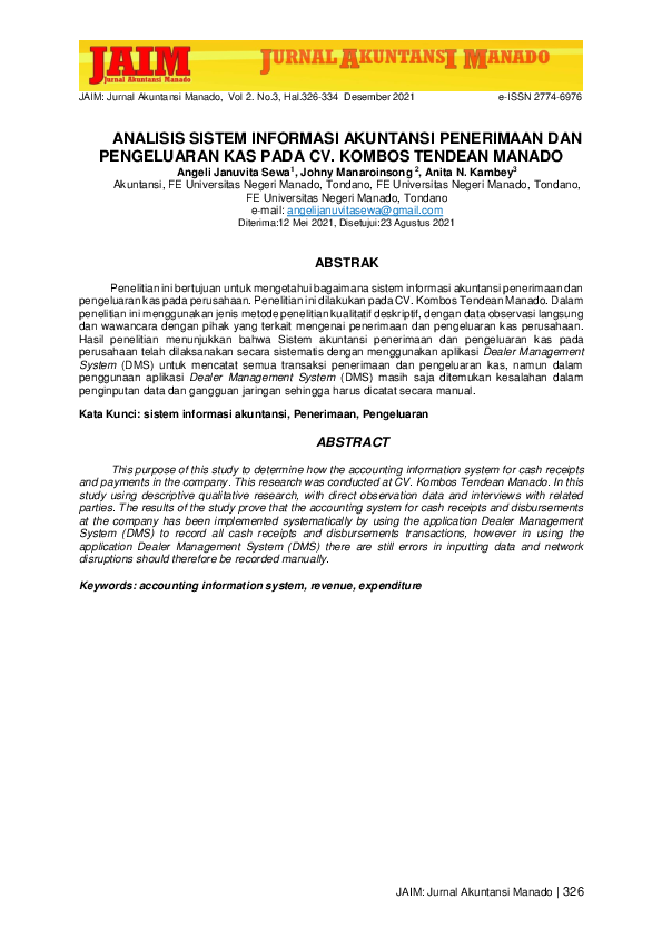 (PDF) Analisis Sistem Informasi Akuntansi Penerimaan Dan Pengeluaran ...