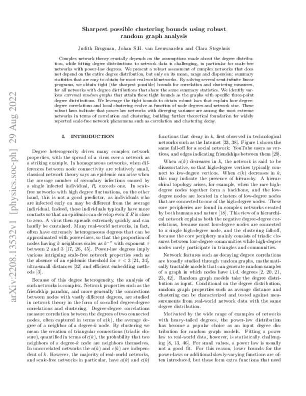 Pdf Sharpest Possible Clustering Bounds Using Robust Random Graph