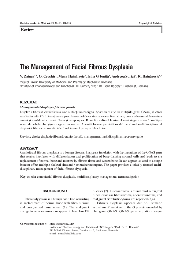 (PDF) The Management of Facial Fibrous Dysplasia