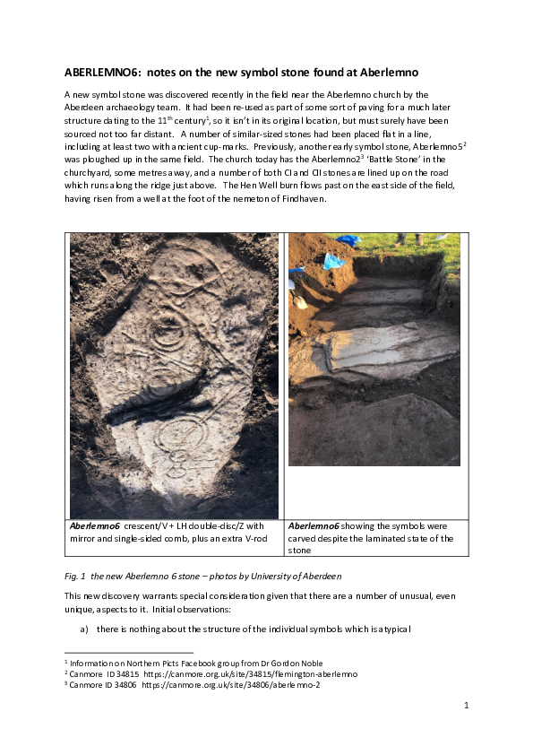 (PDF) Notes on the new ABERLEMNO stone