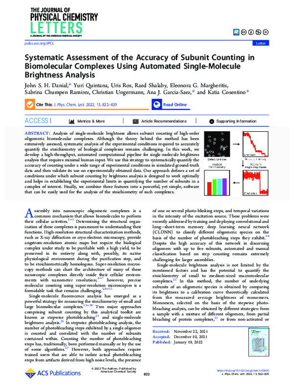 Pdf Systematic Assessment Of The Accuracy Of Subunit Counting In