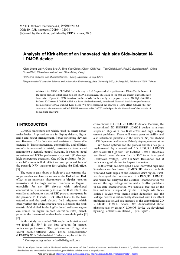 (PDF) Analysis of Kirk effect of an innovated high side Side-Isolated N ...