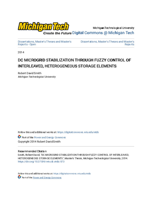 (PDF) DC Microgrid Stabilization Through Fuzzy Control of Interleaved ...