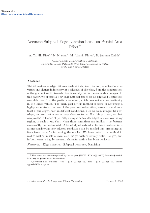(PDF) Accurate subpixel edge location based on partial area effect